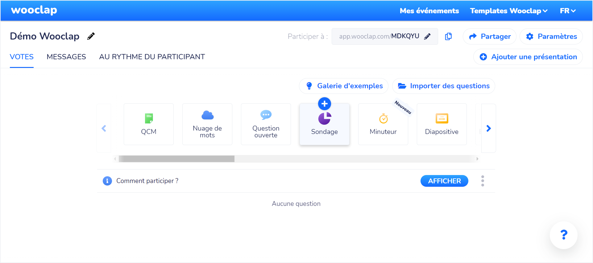 Créez un sondage en ligne gratuit avec Wooclap, l'outil interactif